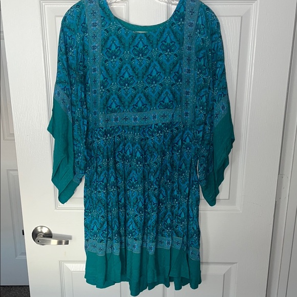 Spell | Tops | Spell Boxy Green And Blue Tunic With Pleated Details ...